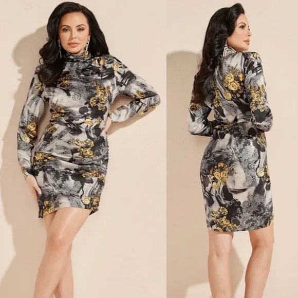 Marciano | Dresses | Nwt New 28 Marciano Aurora Printed Golden Rose ...